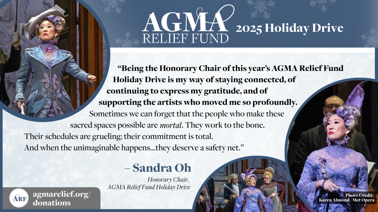 Sandra Oh Invites You to Support AGMA Artists This Holiday Season ...