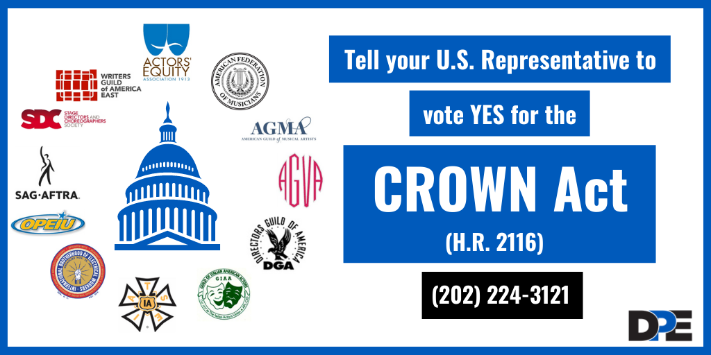 ACTION ALERT! Tell Your Reps: Pass the CROWN Act! | American Guild of ...
