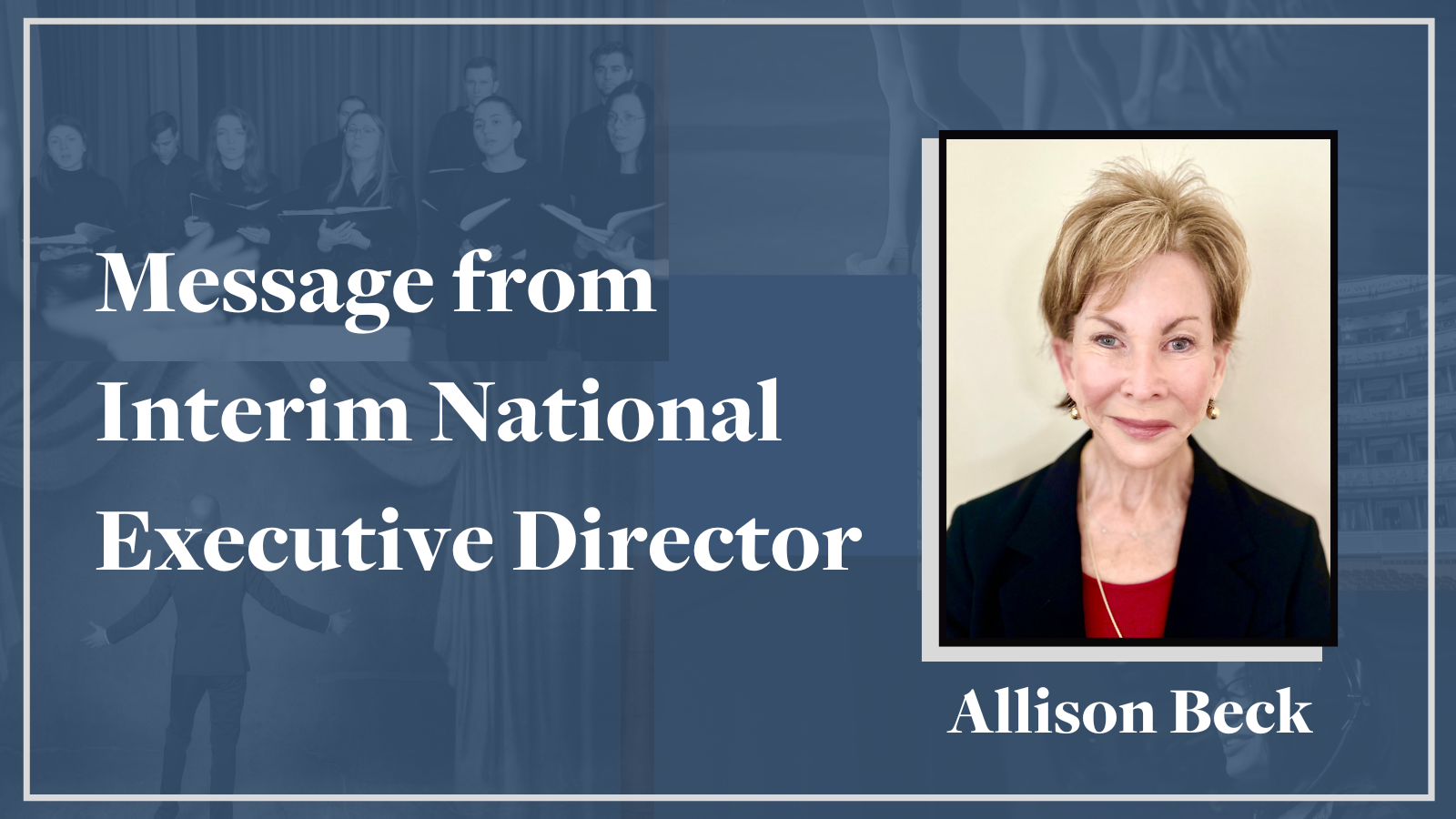 Message from Interim National Executive Director Allison Beck ...