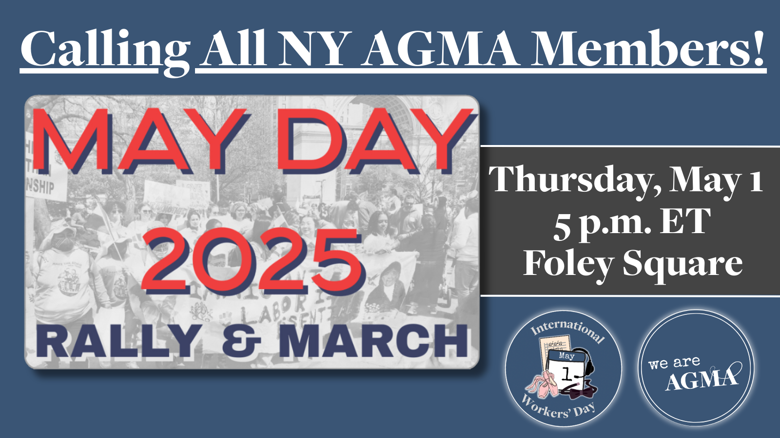 Upcoming May Day Rally and March in NYC | American Guild of Musical Artists