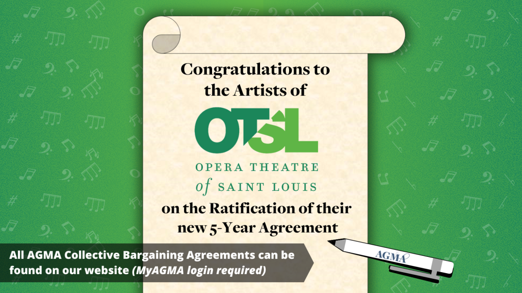 AGMA Ratifies 5-Year Agreement with Opera Theatre of Saint Louis | American Guild of Musical Artists